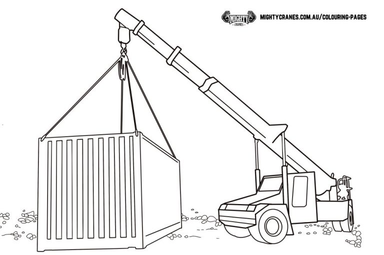 Free Mobile Crane Colouring Pages