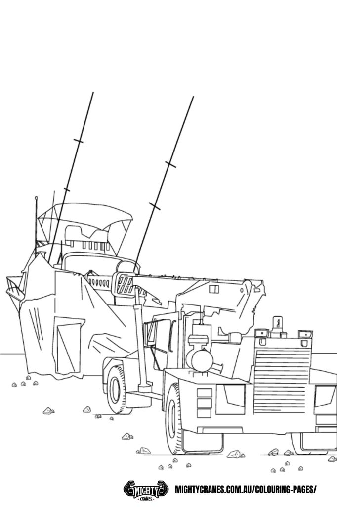Free Mobile Crane Colouring Pages